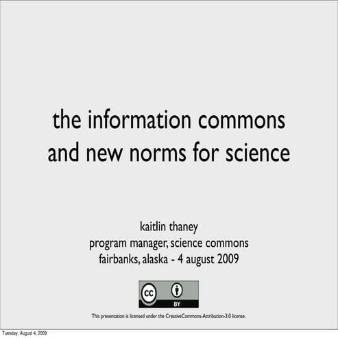 Information Commons and New Norms for Science | PPT