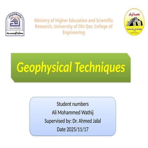 Geophysical Techniques.pptxGeophysical T | PPTX
