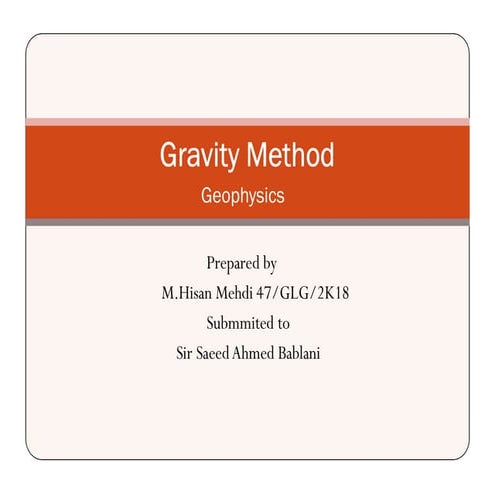 Gravity Method | Geophysics | Geology | PDF