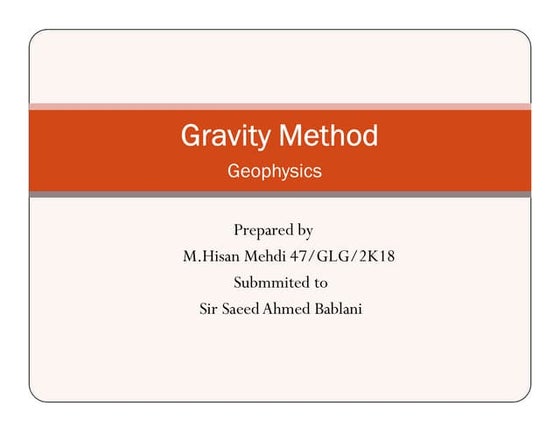 Gravity Survey Method | PPT
