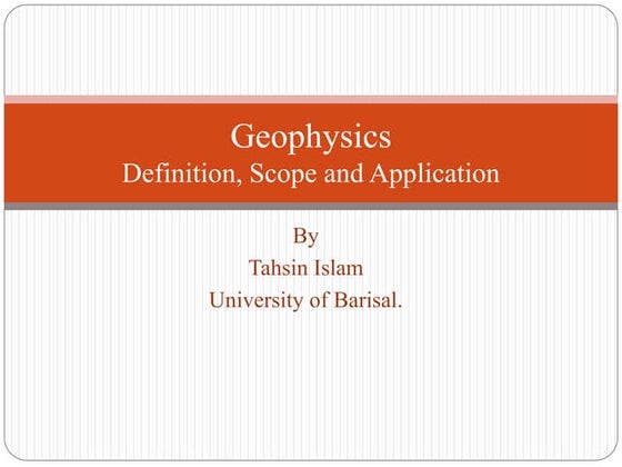 Geophysics | PDF | Geology | Science
