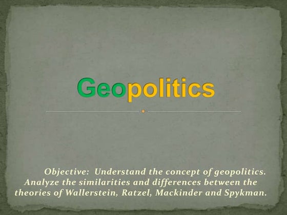 political geography and geopolitics in the world | PPTX | Geography ...