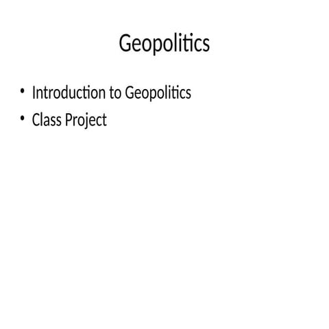 50 Geopolitics Essay Topics | PDF