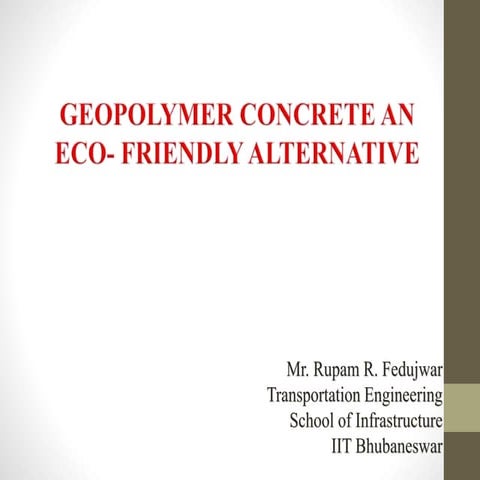 Geopolymer concrete | PPTX
