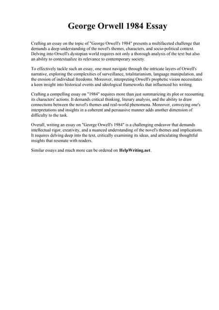 George Orwell 1984 Essays.pdf