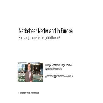 George Rodenhuis, Netbeheer Nederland | PDF