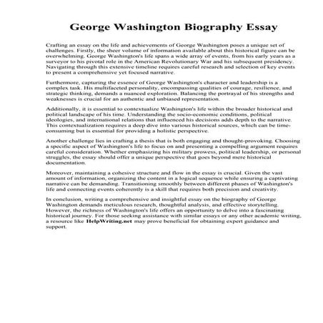 George Washington Biography Essay.pdf | Politics