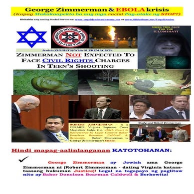 GEORGE ZIMMERMAN & EBOLA CRISIS (Filipino) | PDF