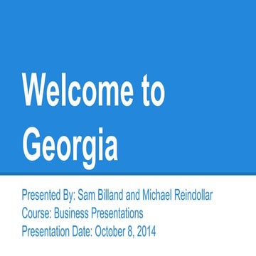 Georgia U.S. State Presentation | PPTX