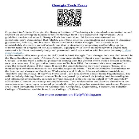 Georgia Tech Essay | PDF