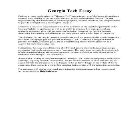 Georgia Tech Essay. Dissertation Template for Georgia Institute of ...