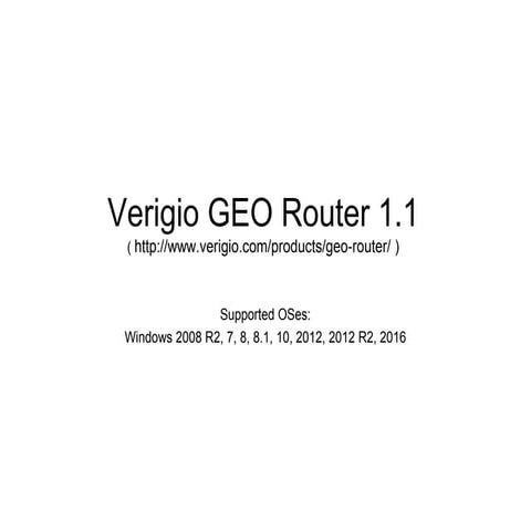 Geo Router by Verigio Communications inc. | PPT