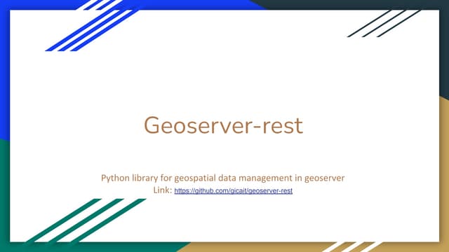 Geoserver Rest Python Package For Managing Spatial Data Pdf 4867