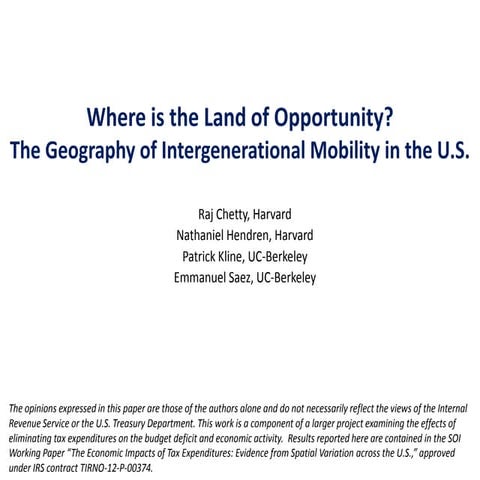 US Inequalities - EqualityOfOpportunity - geography | PPT