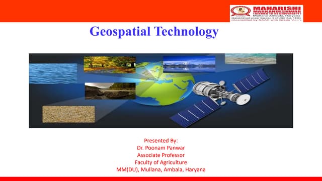 GEOSPATIAL TECHNOLOGY, CONCEPT, TECHNIQUES AND ITS COMPONENTS. pptx | PPTX