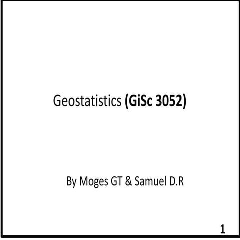 Geostatistics: Spatial Data Analysis | PPT
