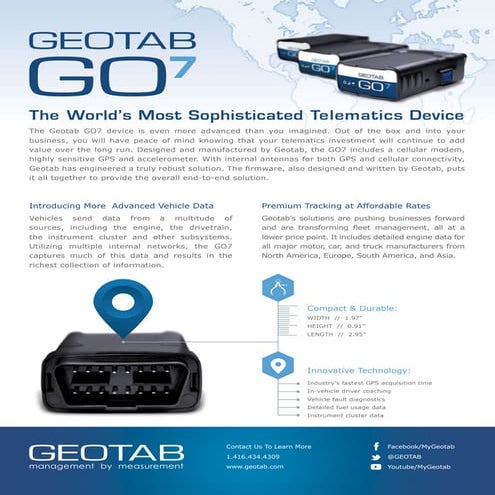 Geotab go7 brochure | PDF | Auto Navigation Systems | Auto Technology