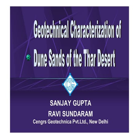 Geotechnical characterization of dune sands of the thar desert | PDF