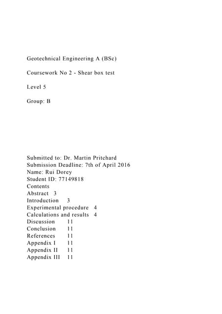 Unconfined compression test | DOCX