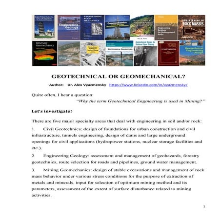 Geotechnical or Geomechanical? | PDF