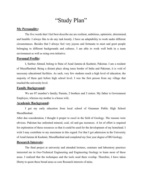 Statement of Purpose | PDF