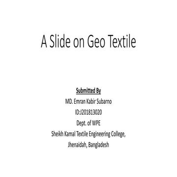 A Slide on Geo Textile | PPT