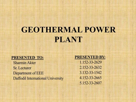 Geothermal energy presentation | PPT