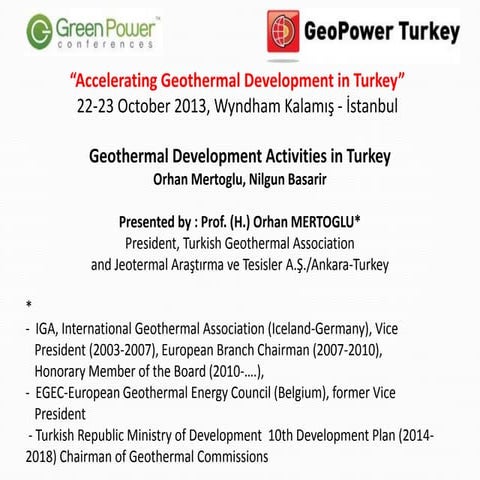 Geothermal Development in Turkey | PDF
