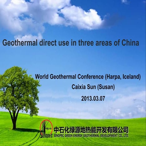 Geothermal direct use in three areas of China | PDF