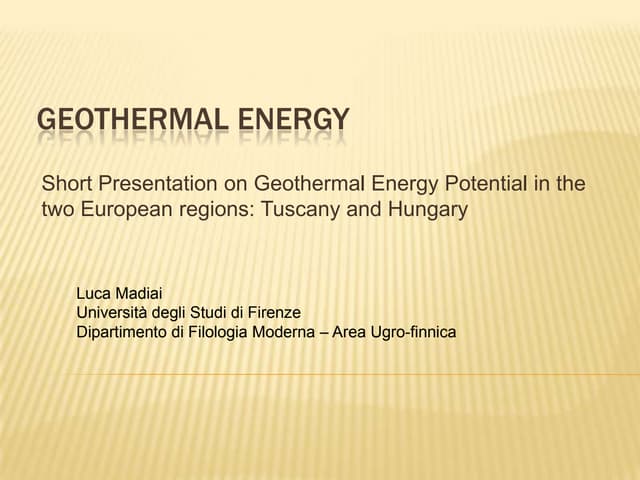 Geothermal energy presentation | PPT