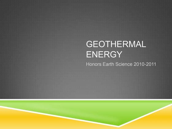 Geothermal energy | PPT