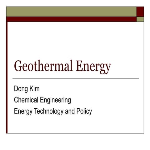 Geothermal energy | PPT