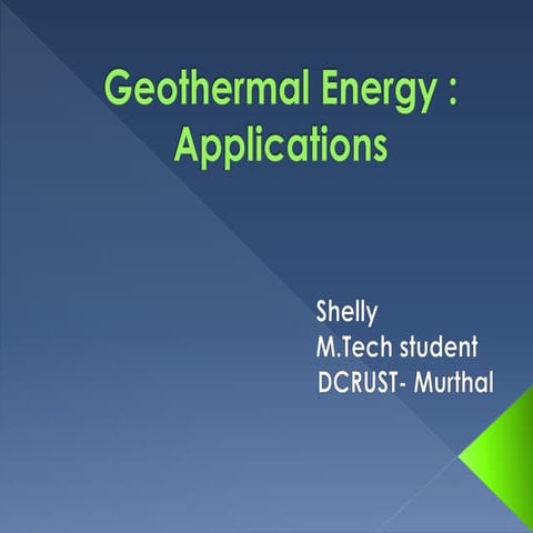 Geothermal energy | PPT
