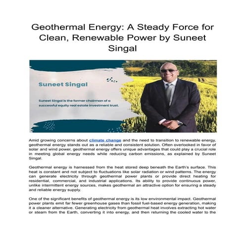 Geothermal Energy_ A Steady Force for Clean, Renewable Power by Suneet Singal.pdf