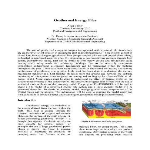 Geothermal Energy Piles | DOCX