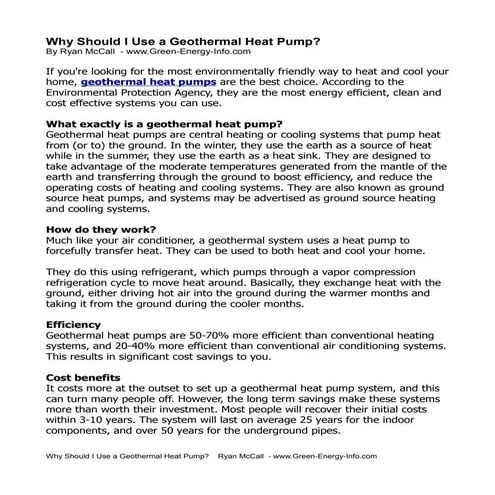 Geothermal heat pump | PPTX