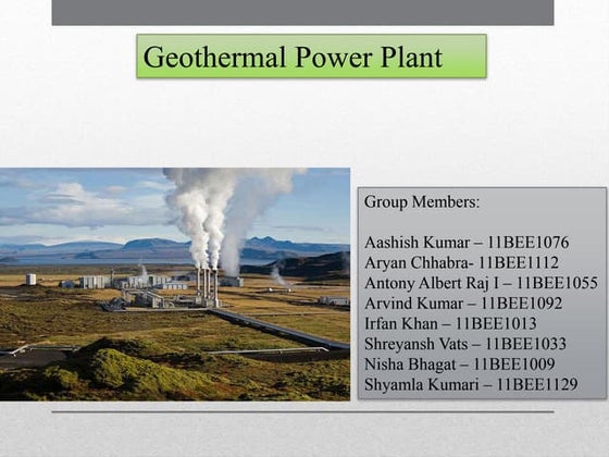 Presentation on Geothermal Energy | PPT