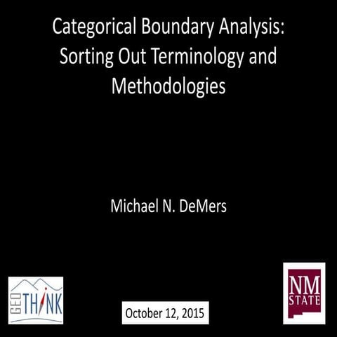 Categorical Boundary Analysis: Sorting Out Terminology and ...
