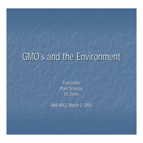 GMO’s and the Environment | PDF