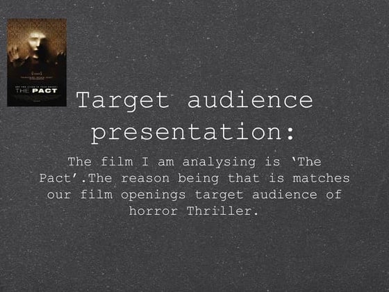 Target audience of thriller genre | PPTX