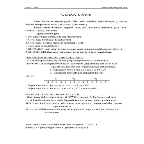 Gerak lurus | PDF