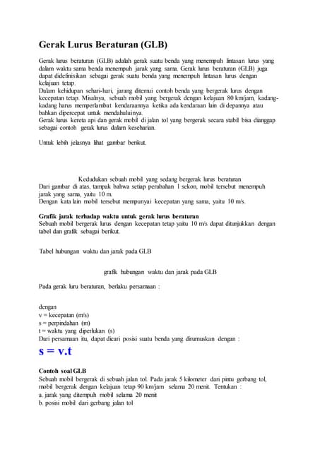 Gerak Lurus FISIKA X.pptx. fisika gerak lurus beraturan dan berus berubah beraturan | PPT