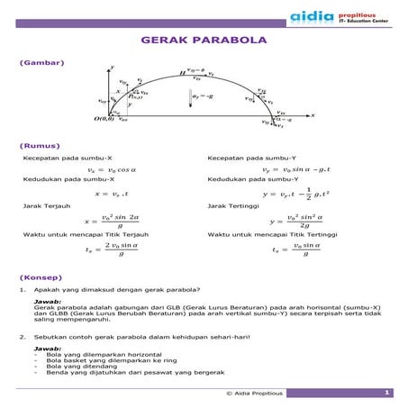 Gerak Parabola | PDF