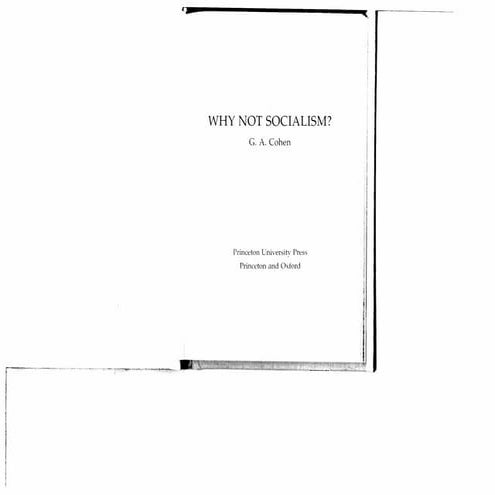 (G(erald). A(llan). Cohen's Why Not Socialism (2009) | PDF