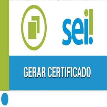 Gerar certificados no sei | PDF