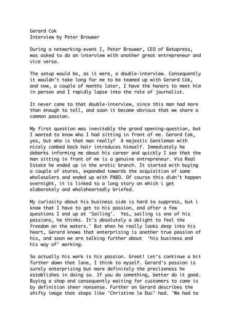 Interview Gerard Cok | PDF