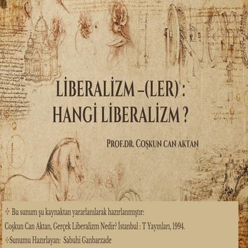 LİBERALİZM –(LER) : HANGİ LİBERALİZM ? | PDF