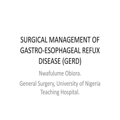 Gastro-Esophageal Reflux Disease (GERD) | PPT