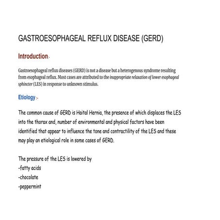 Gastroesophageal reflux diseases (GERD) | PDF