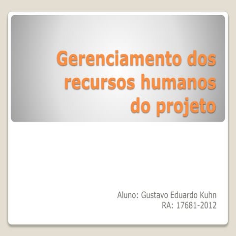 Aula 09 - Gerenciamento de Recursos Humanos | PDF